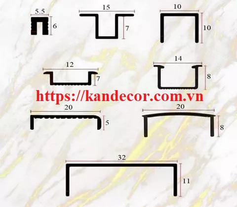 Nẹp Nhôm Chỉ Âm ZU10 Hồng - Kan Decor